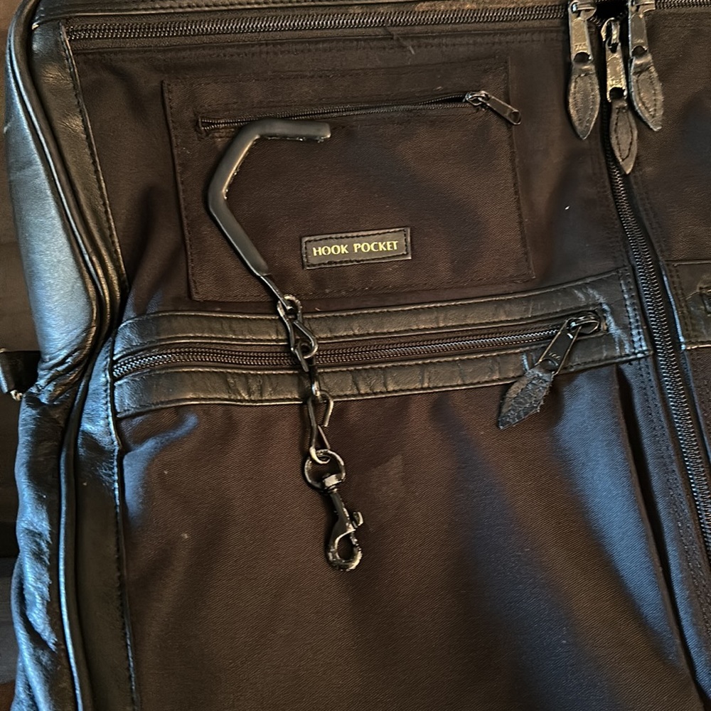 Scully Leather Garment Bag Black Bifold Carry On Shou… - Gem